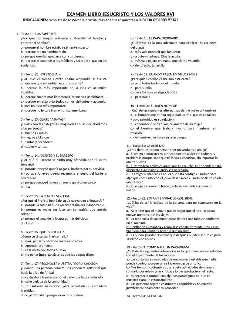 Examen 2 | PDF | Amor