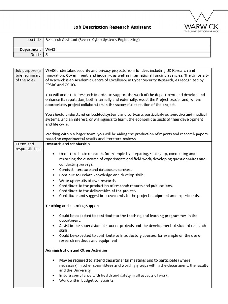 JD - Research Assistant | PDF | Cognition