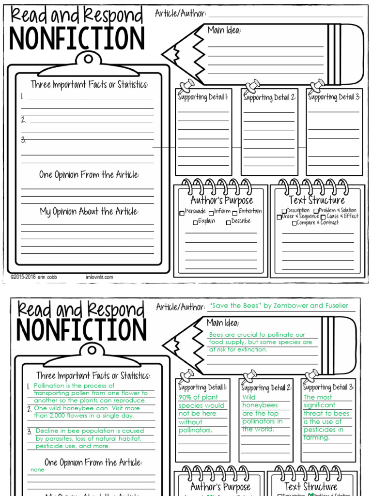 Nonfiction: Article/Author: Main Idea | PDF | Bees | Pollination