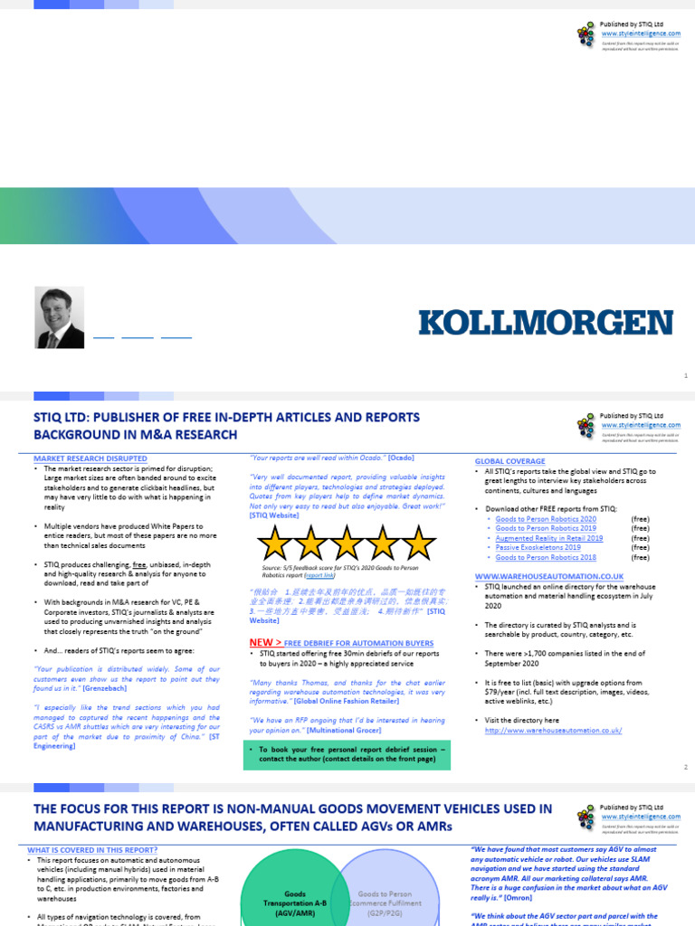 Stiq 2020 Agv_amr Robotics Report v1.03 (1) | PDF | Lidar