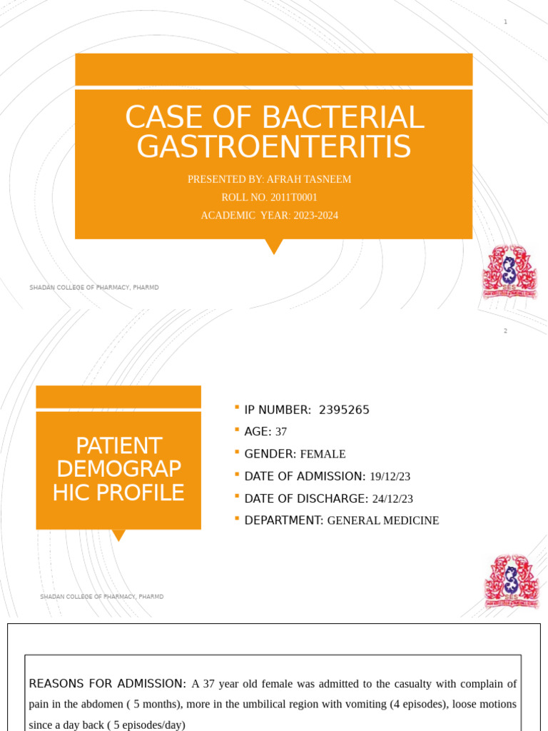 Case of Gastroenteritis | PDF | Nausea | Diarrhea