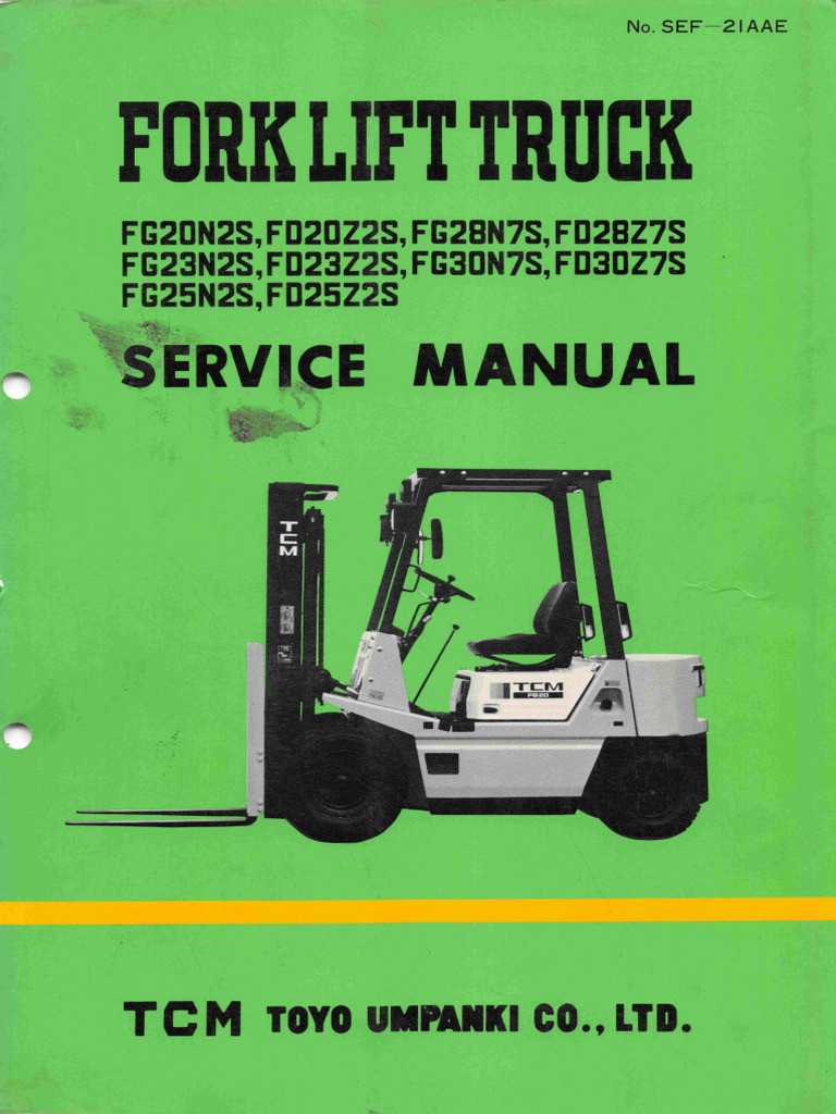 TCM - Service Manual - Forklift Truck Fg23 Fg25 Fg28 Fg30 Fd23 Fd25 ...