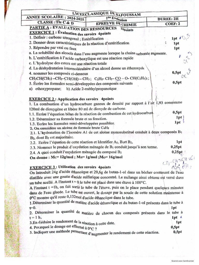 Seq1 Chimie Tlec, D Lycla Baf | PDF