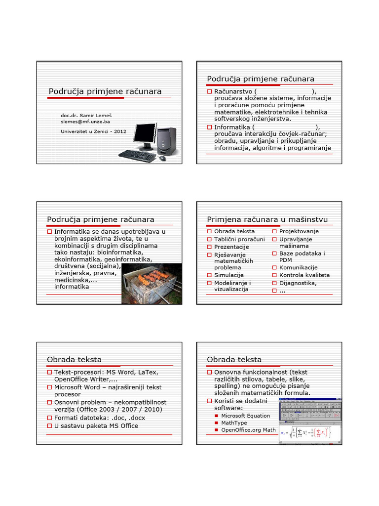 02 Podrucja Primjene Racunara | PDF
