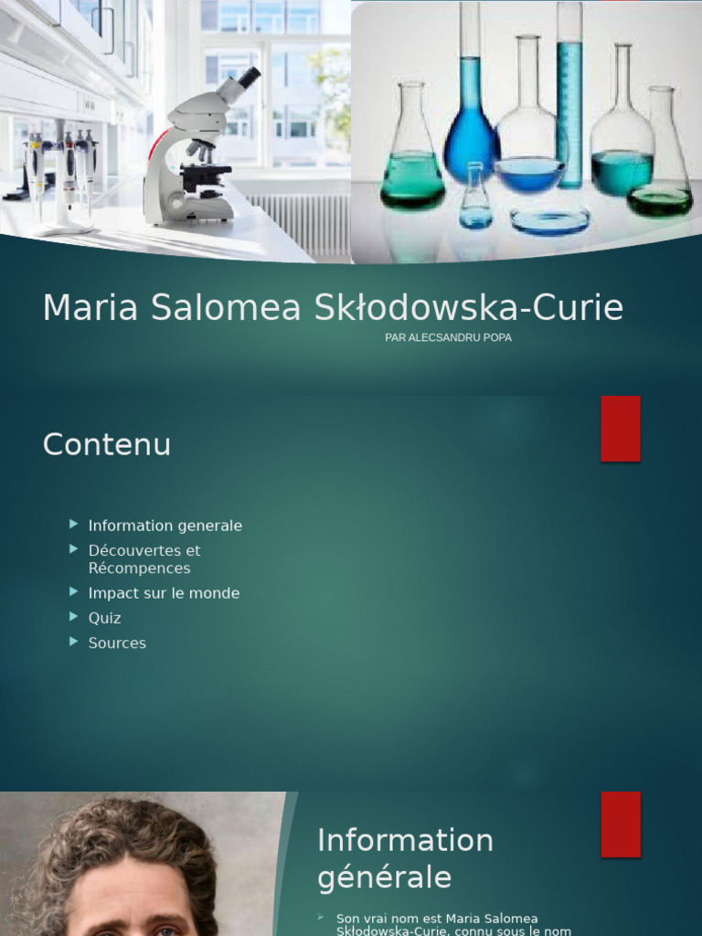 Maria Salomea Skłodowska-Curie | PDF | Sciences sociales
