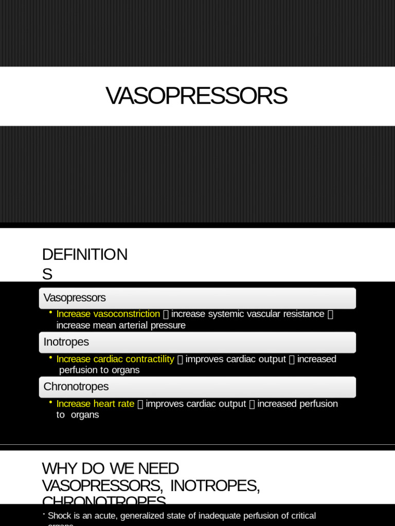 Vasopressors_NA | PDF | Shock (Circulatory) | Heart