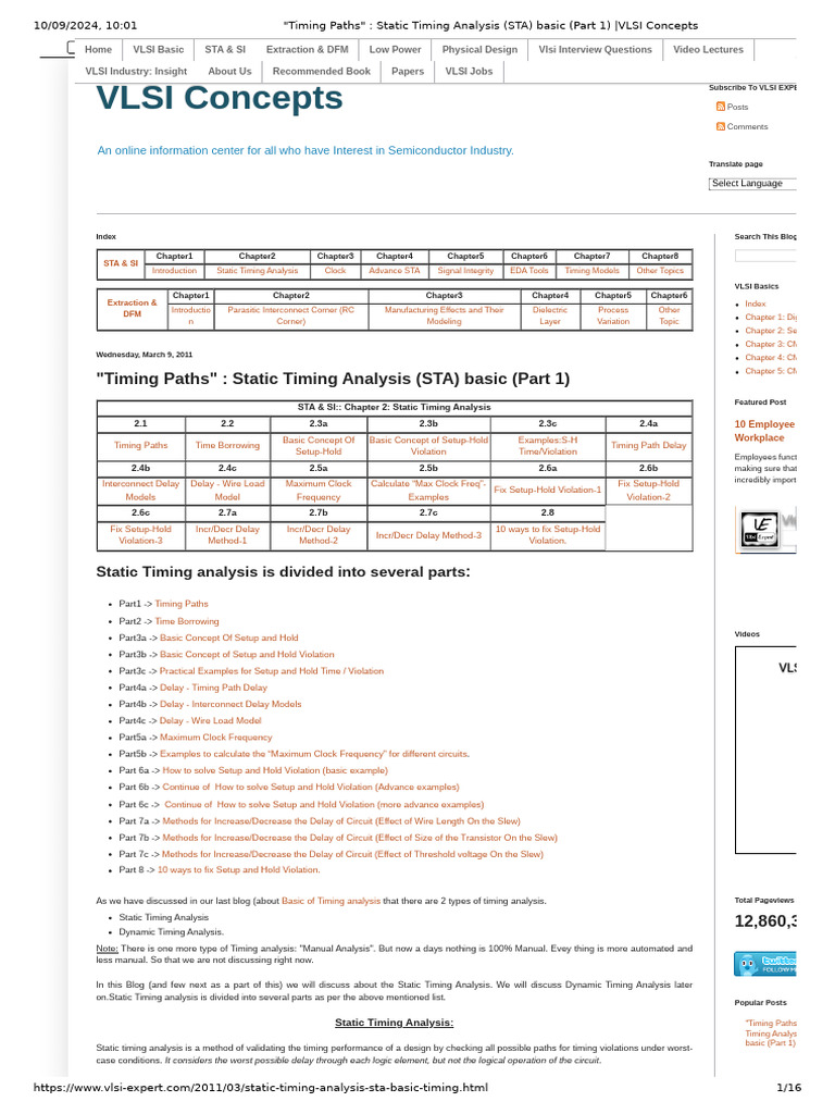 Timing Paths - Static Timing Analysis (STA) Basic (Part 1) - VLSI Concepts | PDF | Electrical ...