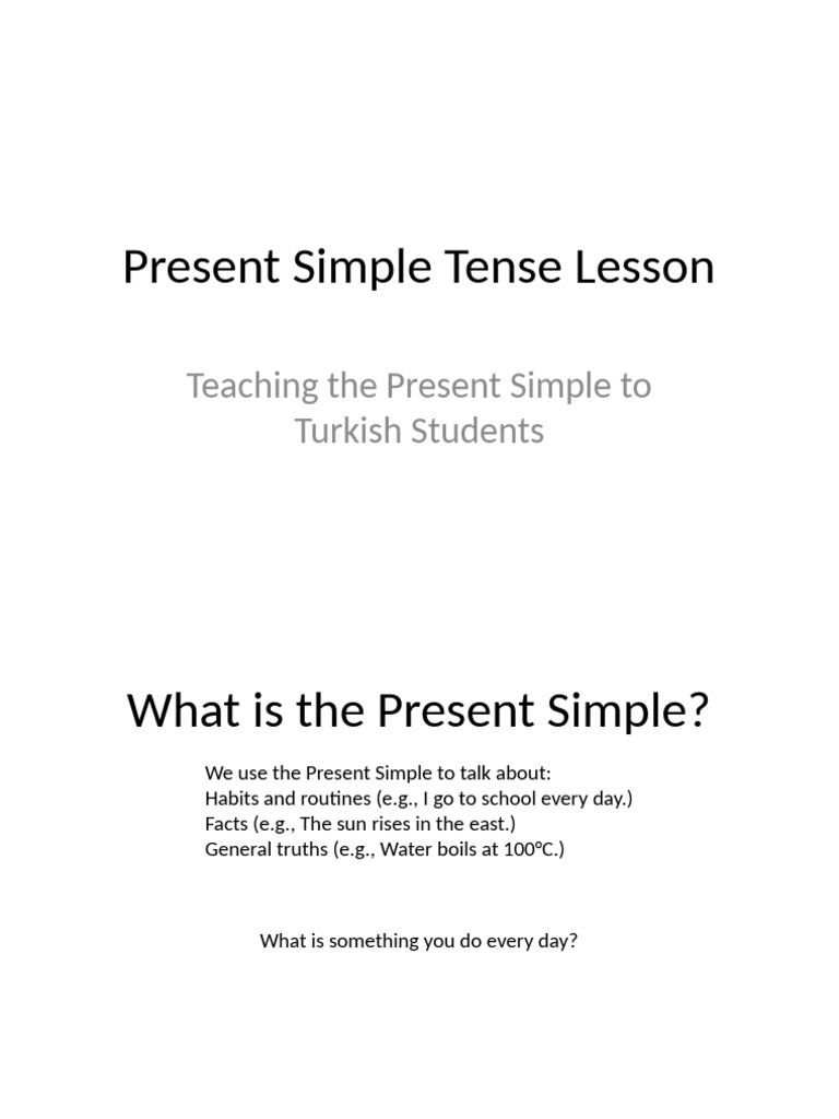 Present Simple Lesson | PDF