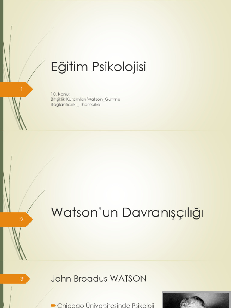 Watson Guthrie Thorndike | PDF