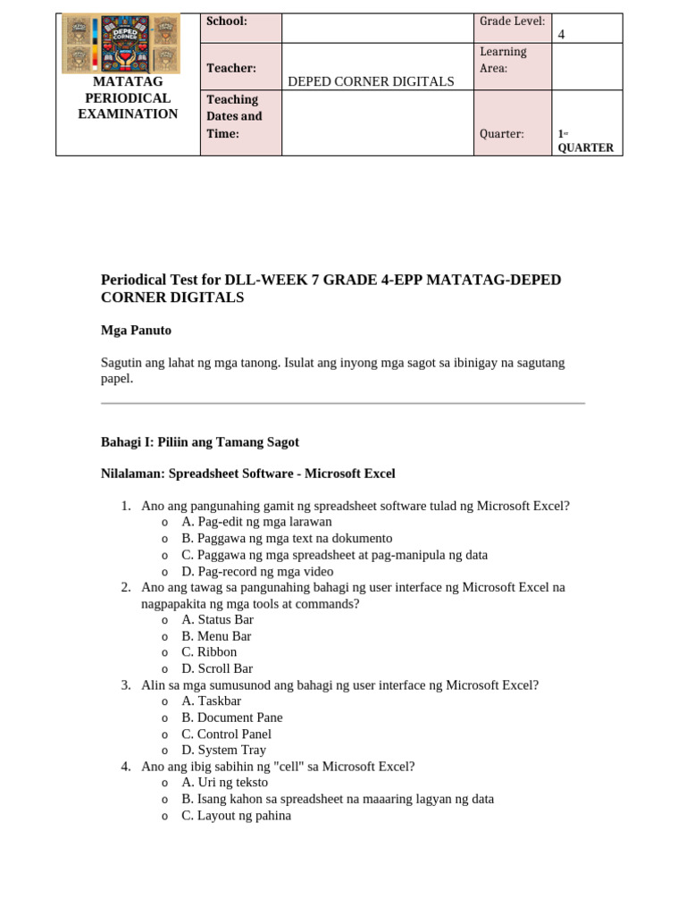 Pt-Week 7-Epp - Deped Corner Digitals | PDF