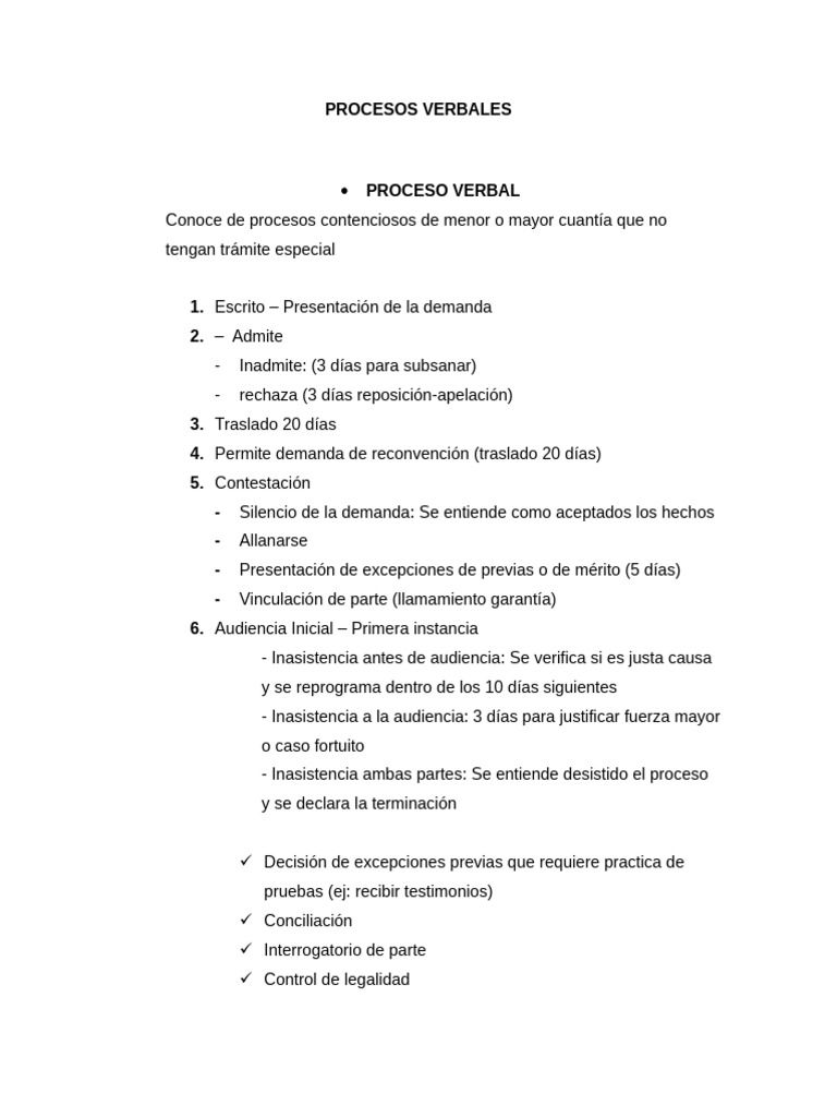 Procesos Verbales | PDF