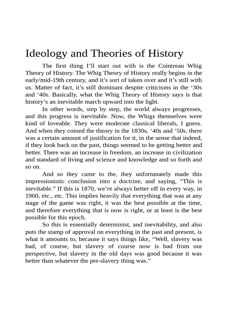 1.ideology and Theories of History - Rothbard | PDF | Leo Strauss | Science