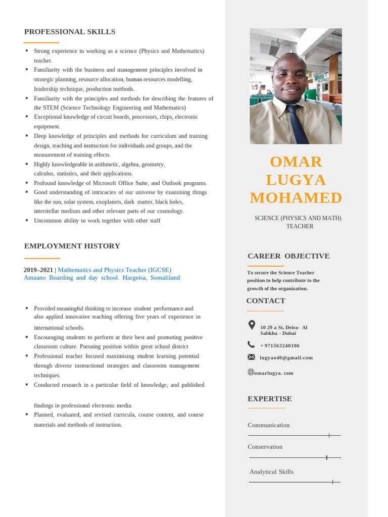 Omar Lugya Mohamed: Professional Skills | PDF | Teachers | Curriculum