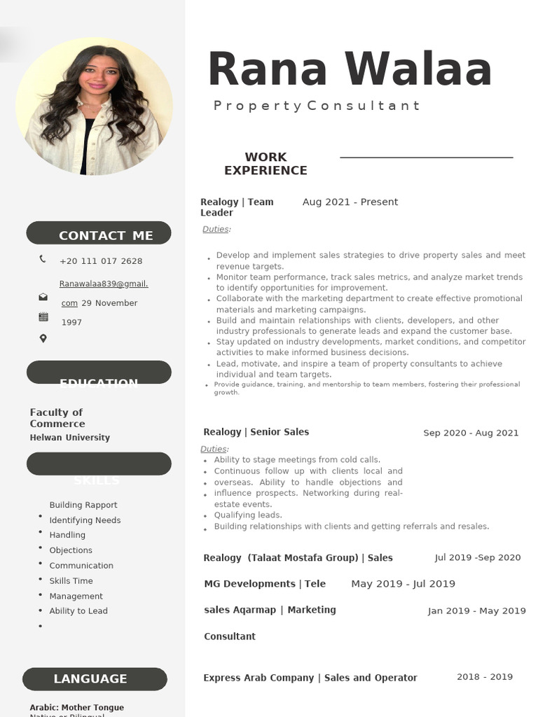 Rana Walaa CV | PDF | Marketing | Business Economics