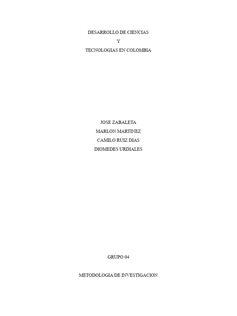 Desarrollo de Ciencias y Tecnologias en Colombia | PDF | Negocios Desarrollo de Ciencias y Tecnologias en Colombia | PDF | Negocios