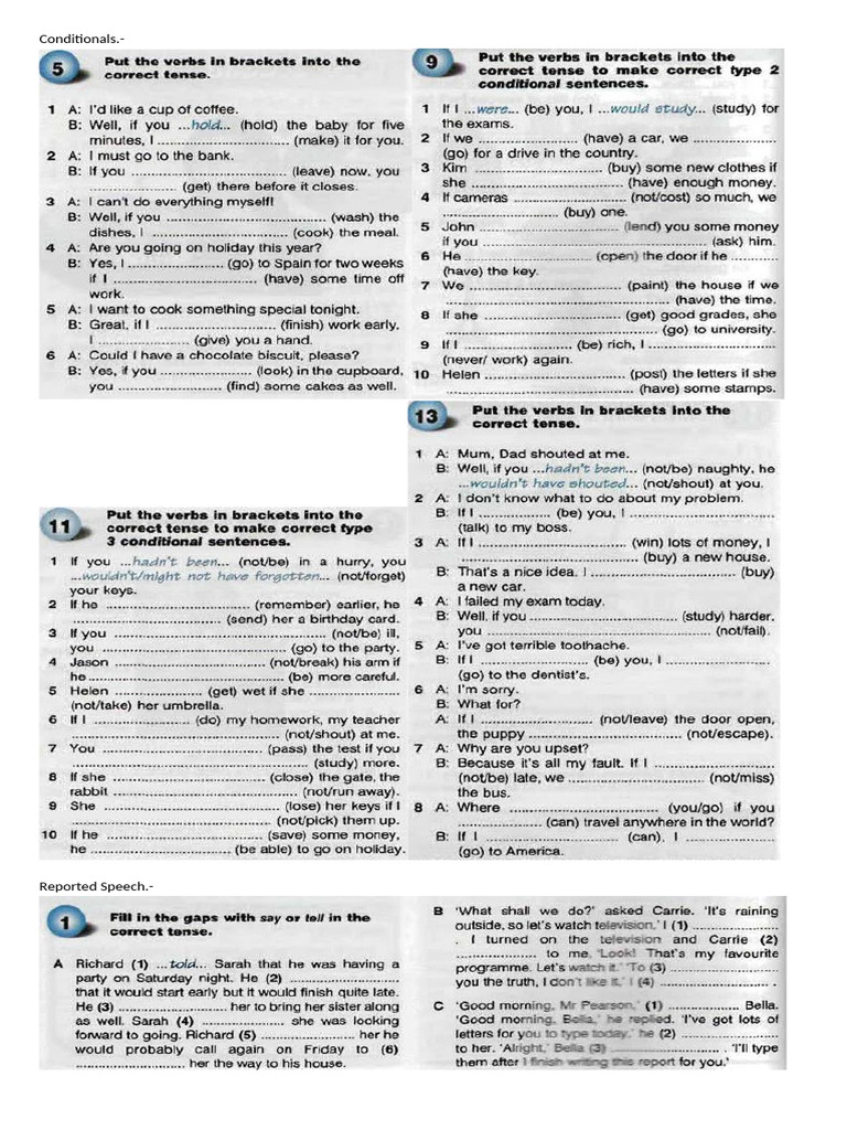 Conditionals-Reported Speech - Modals | PDF
