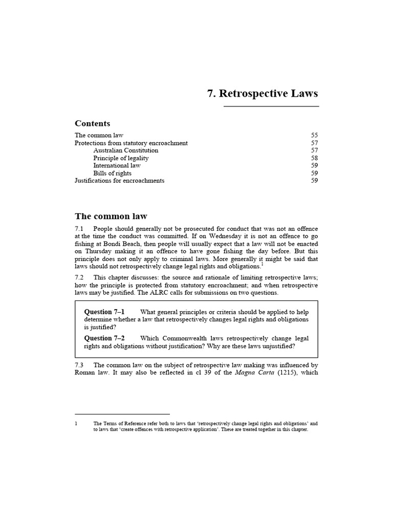 Ip46 CH 7. Retrospective Laws | PDF | Ex Post Facto Law | Crimes