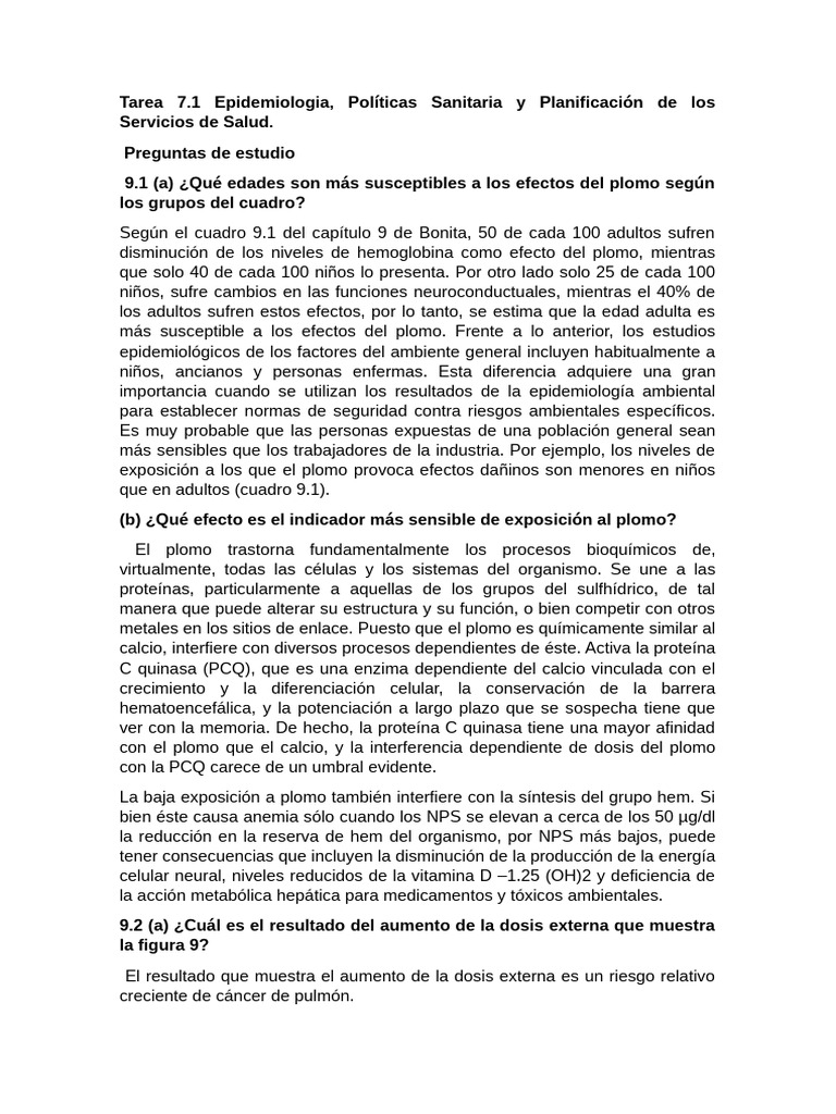 Tarea 7.1 Teo de Epi | PDF | Arsénico | Epidemiología