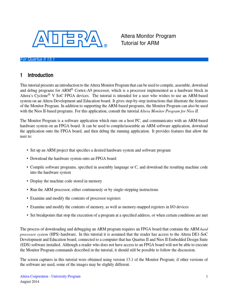 Altera_Monitor_Program_ARM | PDF | Window (Computing) | Installation (Computer Programs)