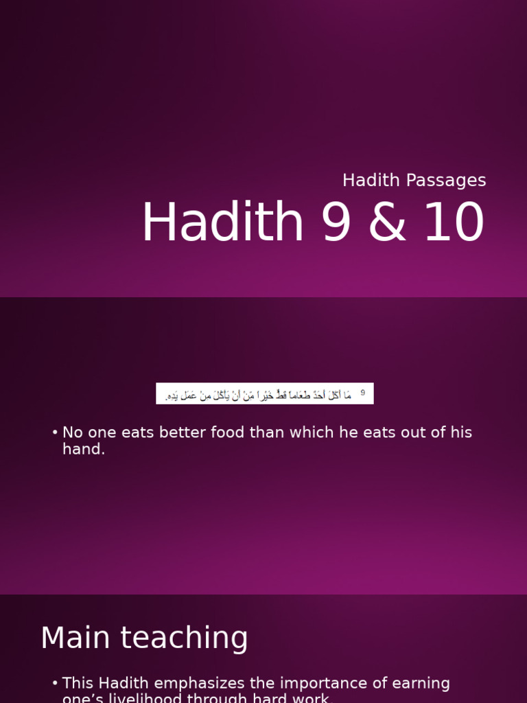 Hadith Passages 9 & 10 | PDF