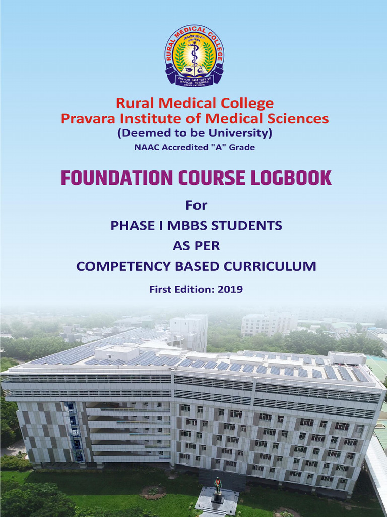Foundation Course 2019 Logbook RMC | PDF | Medical School | Teachers