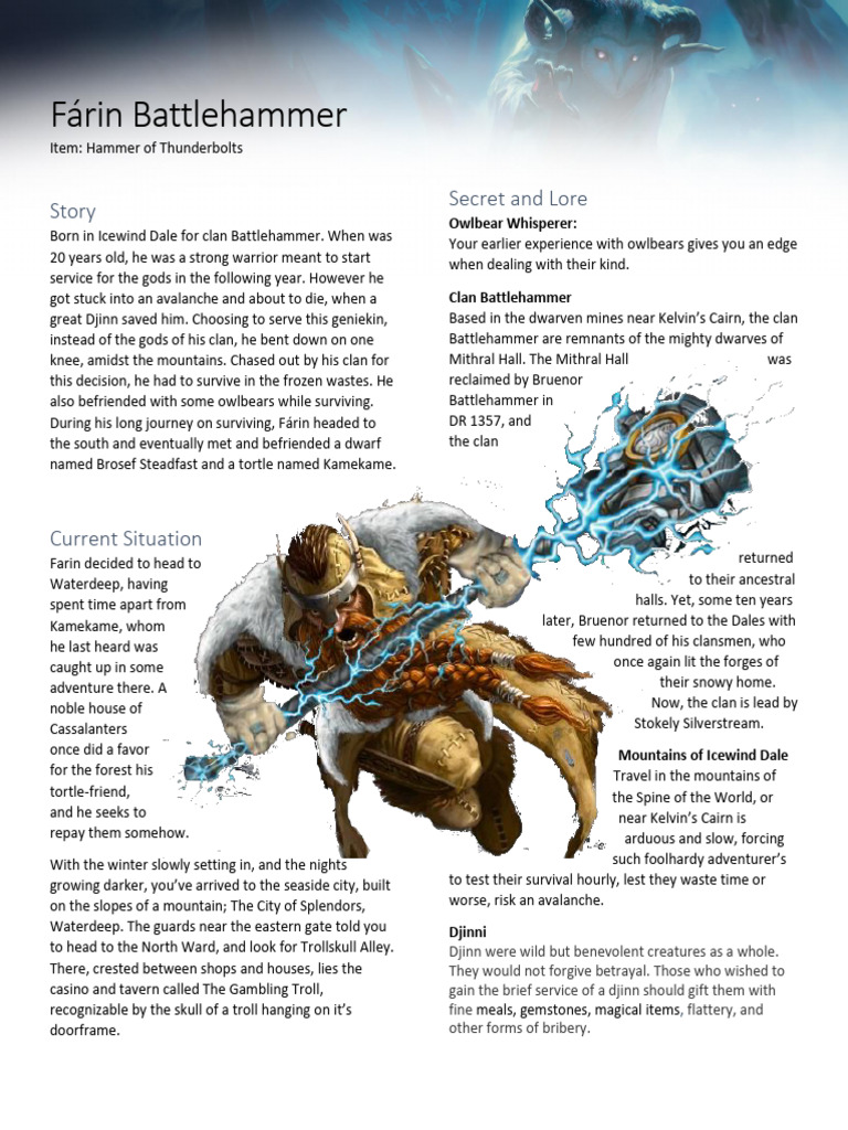 Farin Start | PDF | Dwarf (Dungeons & Dragons)