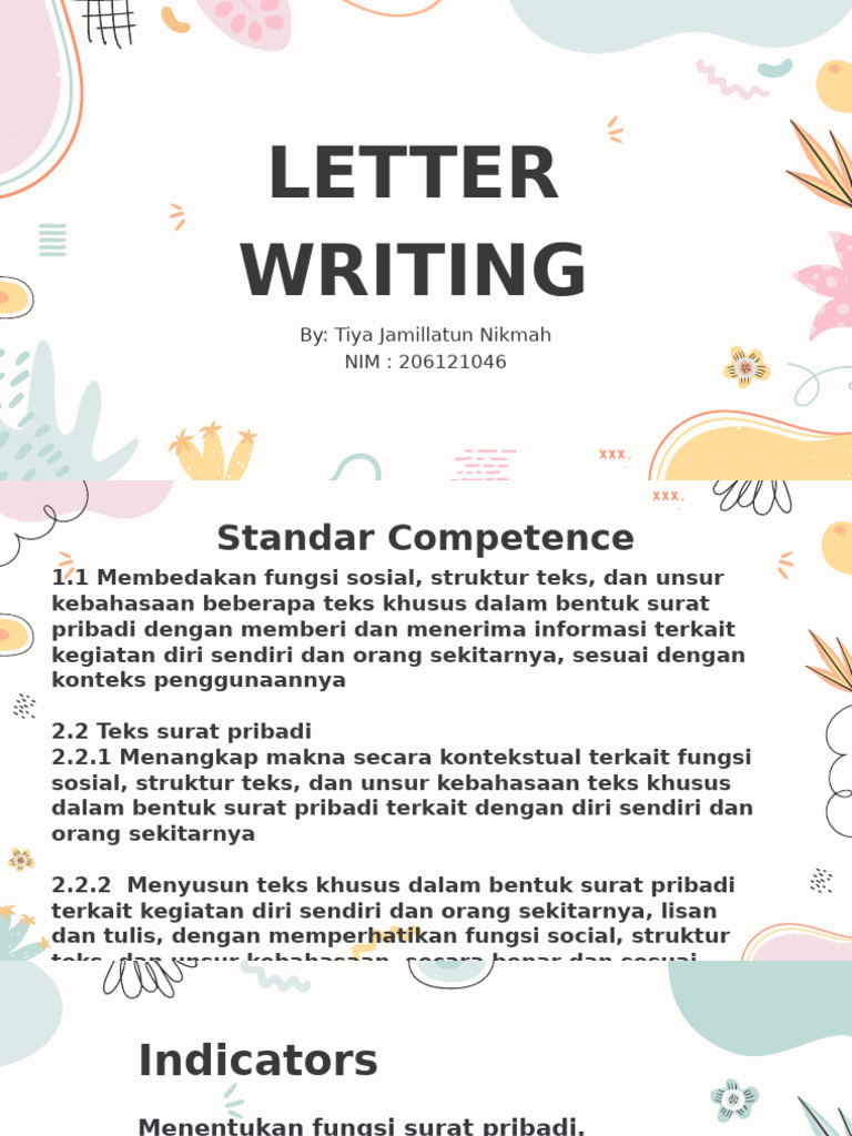 Writing Letter | PDF | Pronoun | Syntax