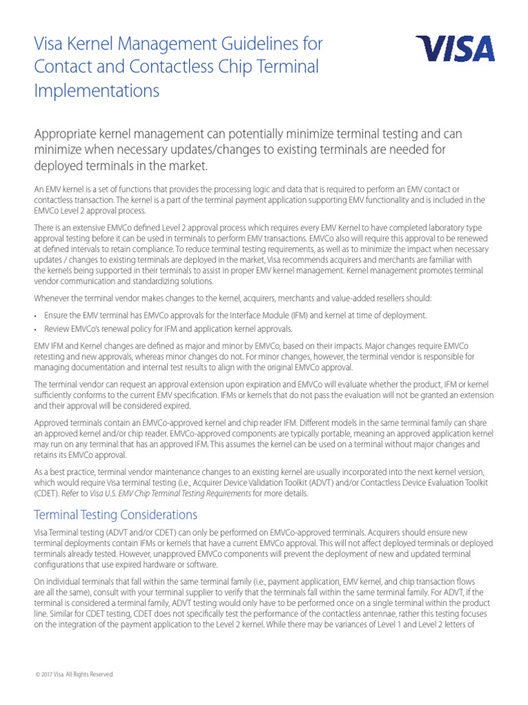Kernal Management Guidelines | PDF | Emv | Computing