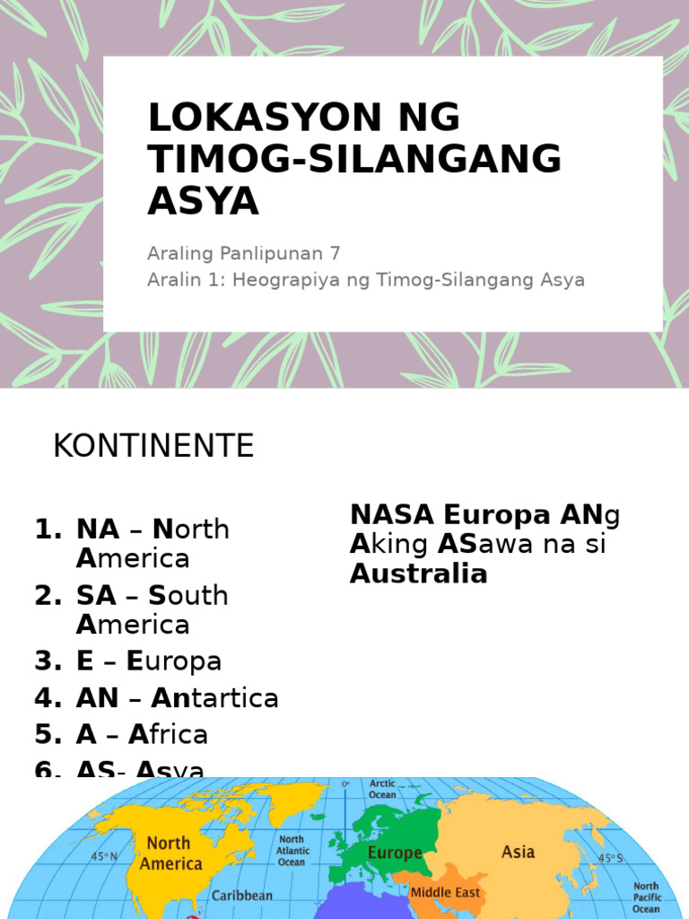 Aralin1 Lokasyon NG Timog Silangang Asya | PDF