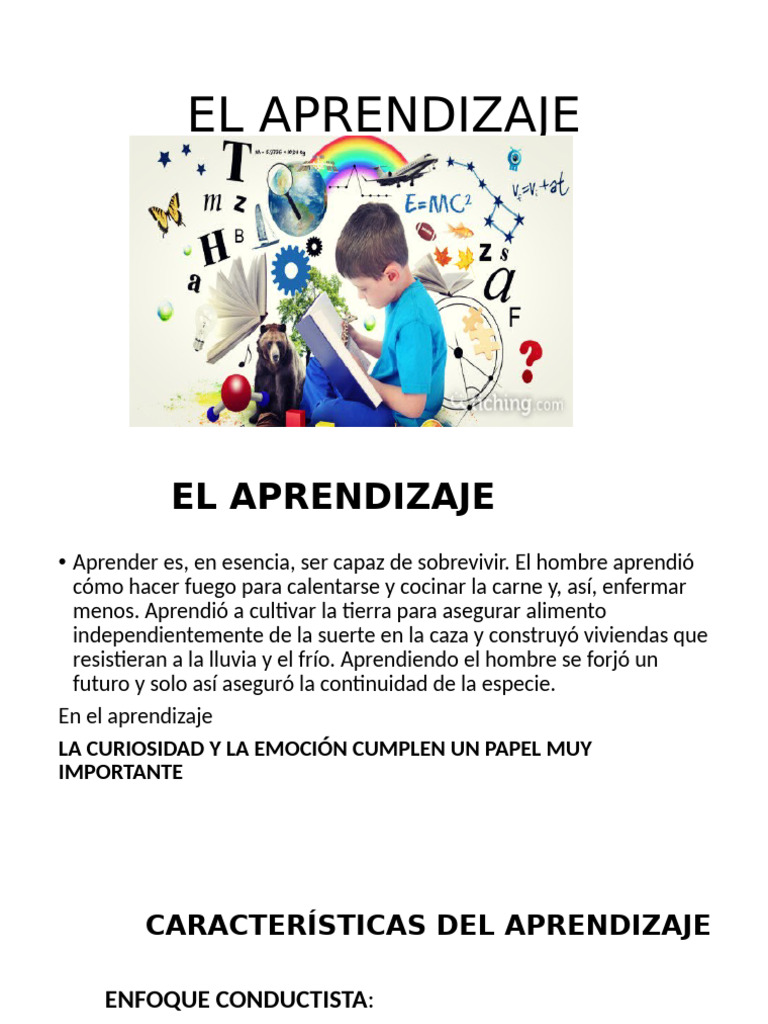 El Aprendizaje | PDF | Aprendizaje | Modificación de comportamiento