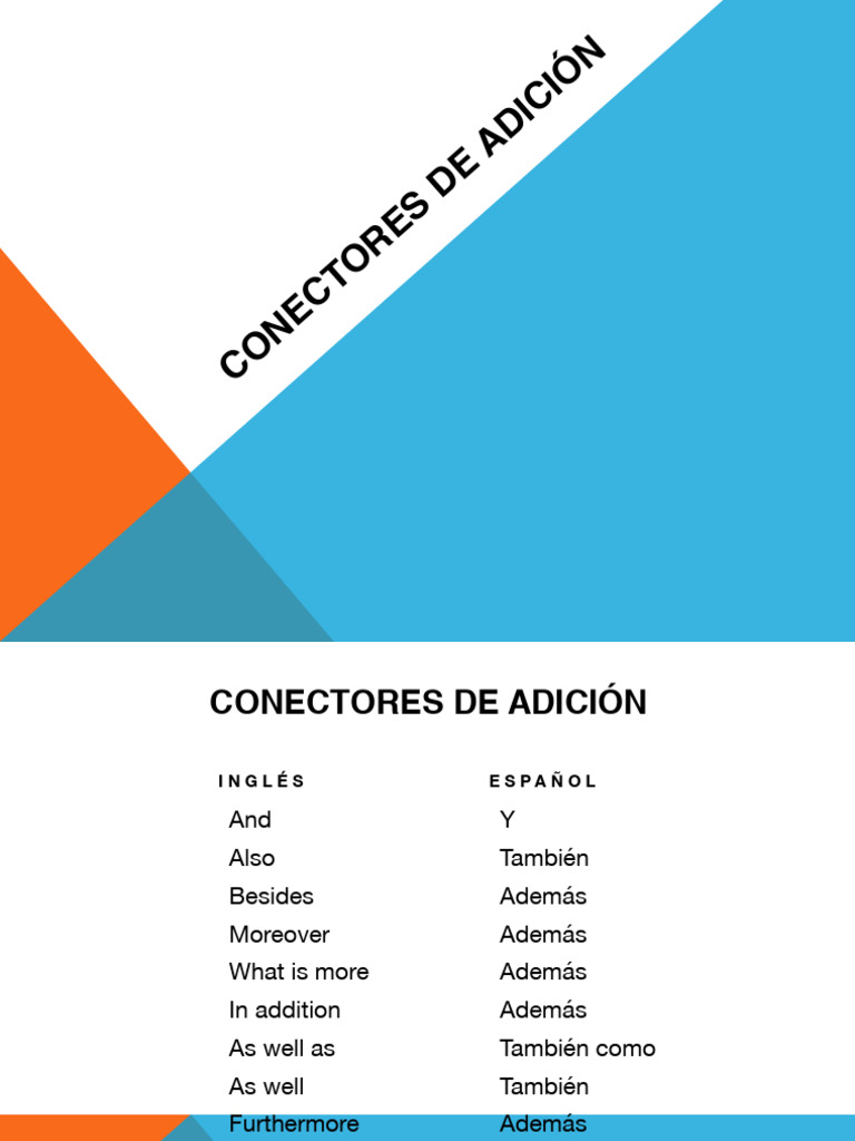 CONECTORES DE ADICIÓN | PDF