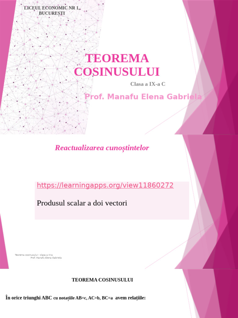 Teorema Cosinusului | PDF