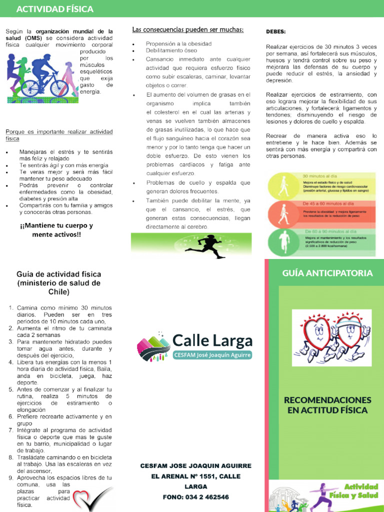 Triptico Actividad Fisica B | PDF | Salud y bienestar