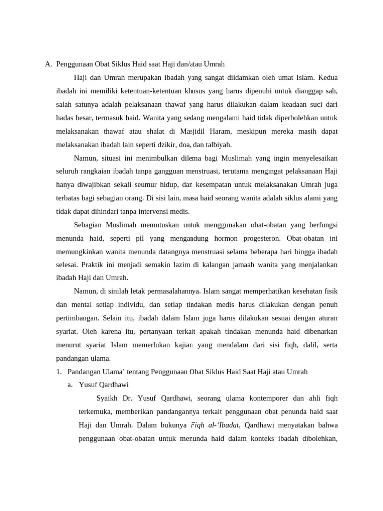 Obat Penunda Haid untuk Umrah | PDF