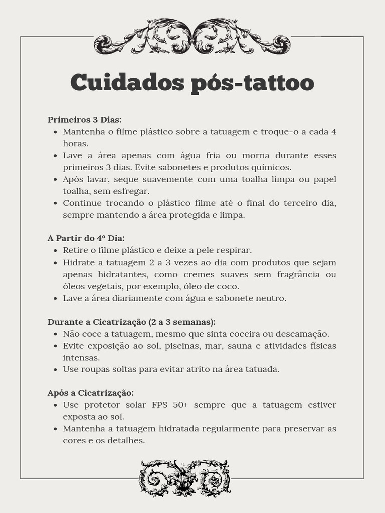 Cuidados Pós-Tattoo | PDF