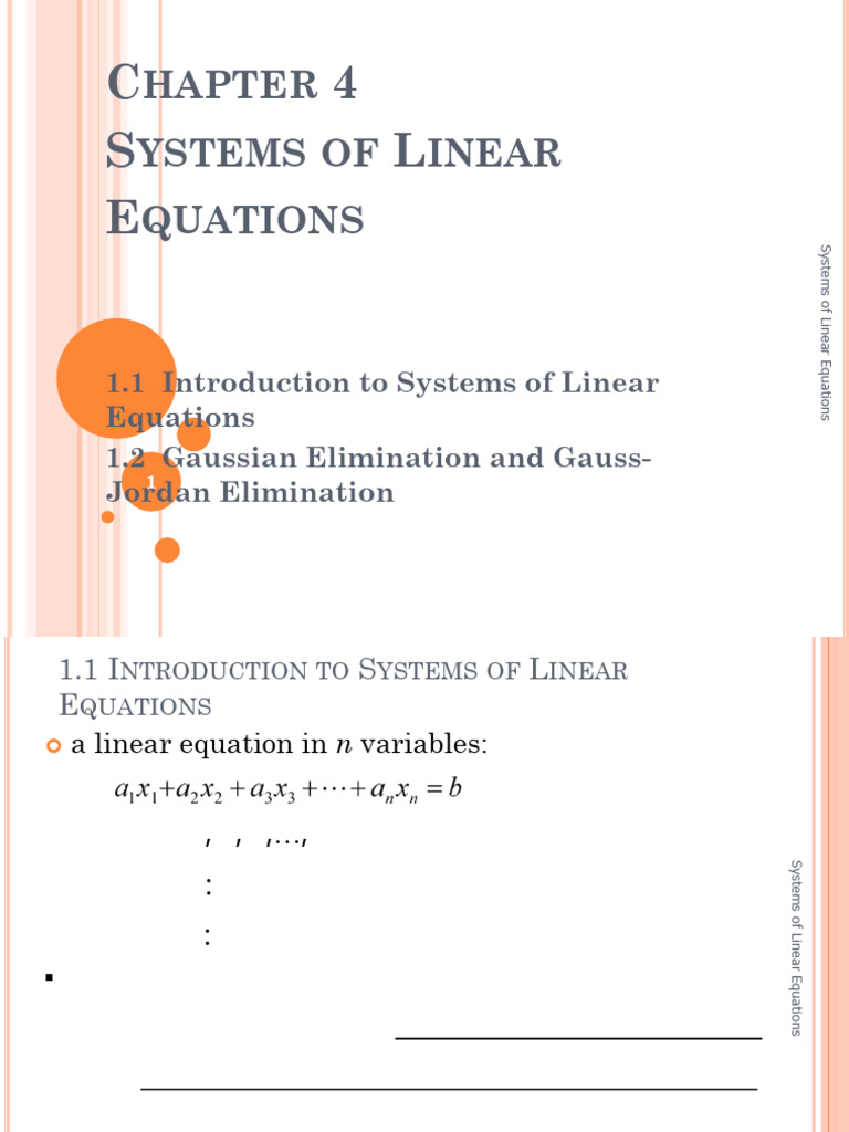 4-System Linear Equations | PDF | Applied Mathematics | Algebra