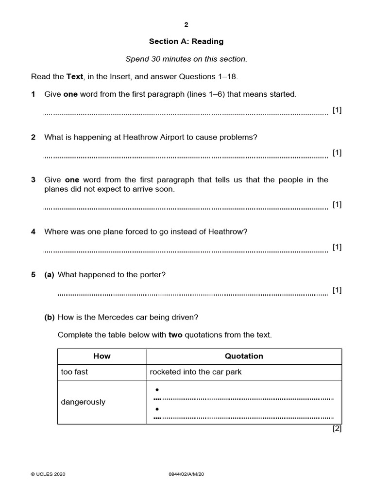English Mock Test 10 (Passage Corrected) | PDF
