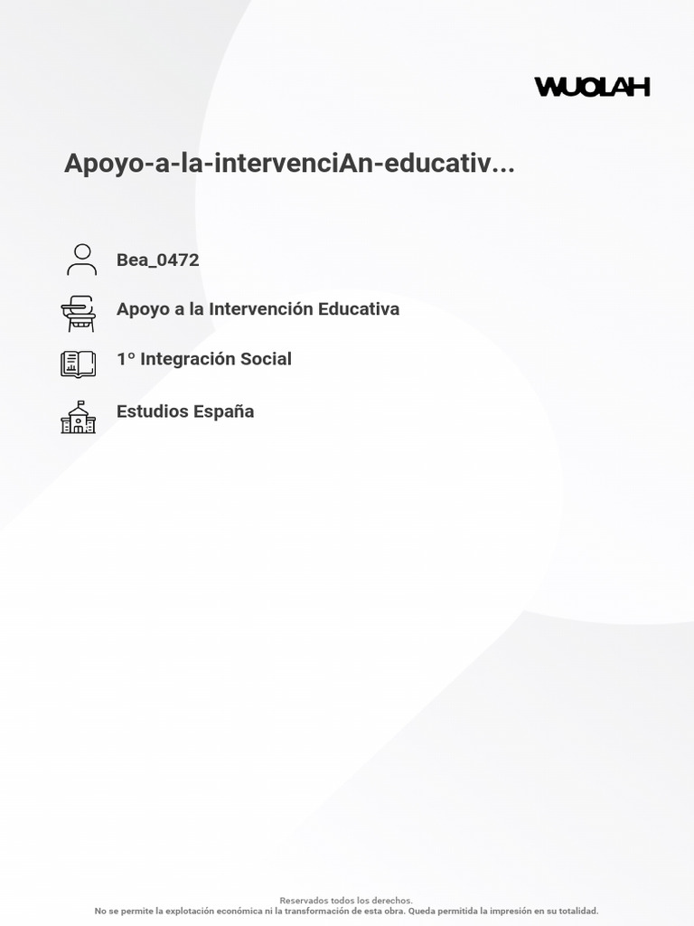 Wuolah Free Apoyo A La IntervenciAn Educativa | PDF | Economias