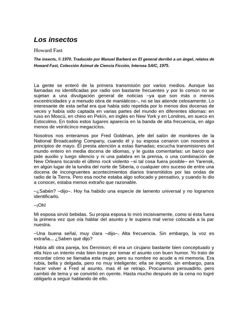 Fast Los Insectos | PDF | Insectos | Humano