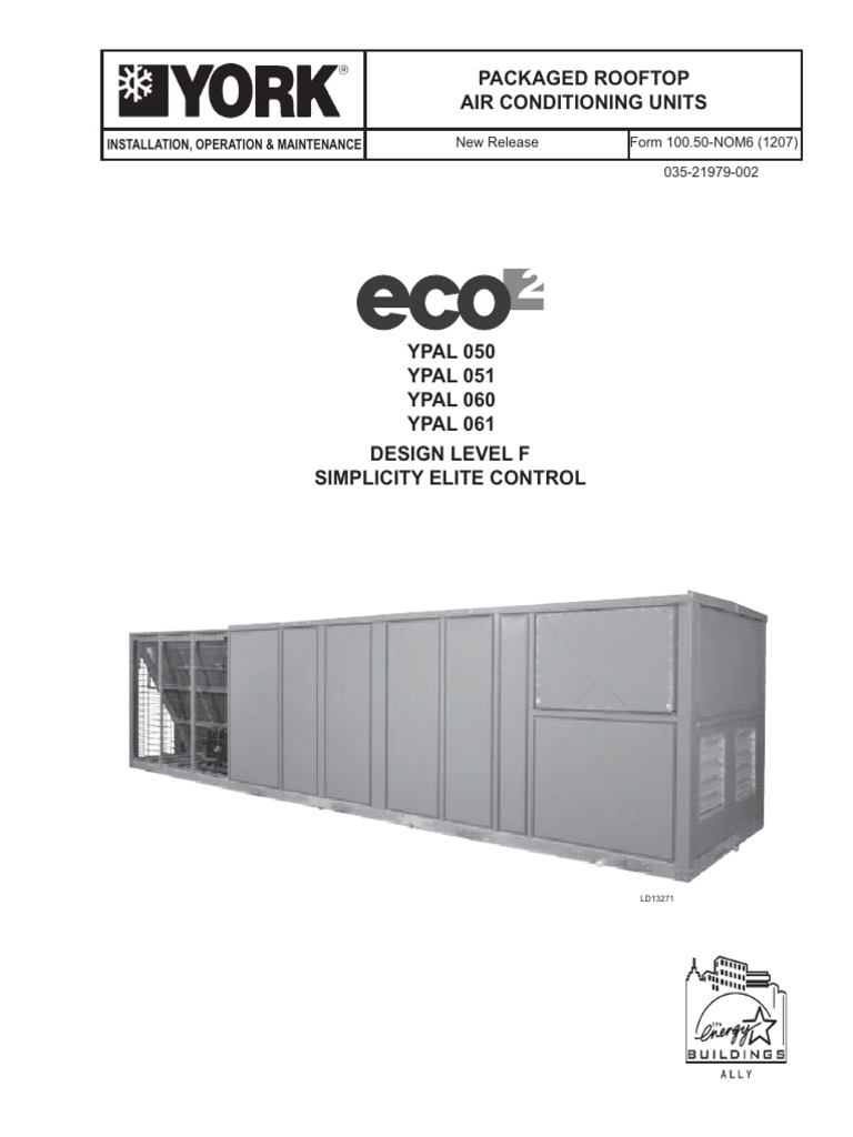 York Rooftop Air Conditioning Units | PDF | Thermostat | Manufactured Goods