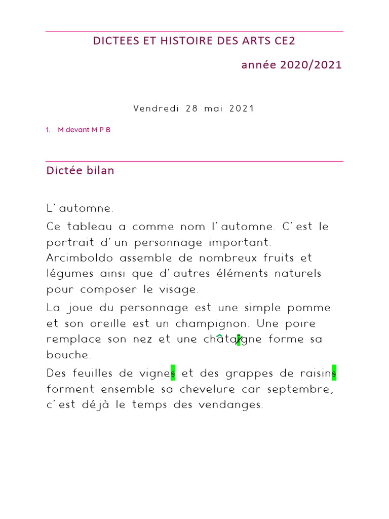 Cahier de Dictées Et HDA CE2 | PDF | Arts du langage et discipline