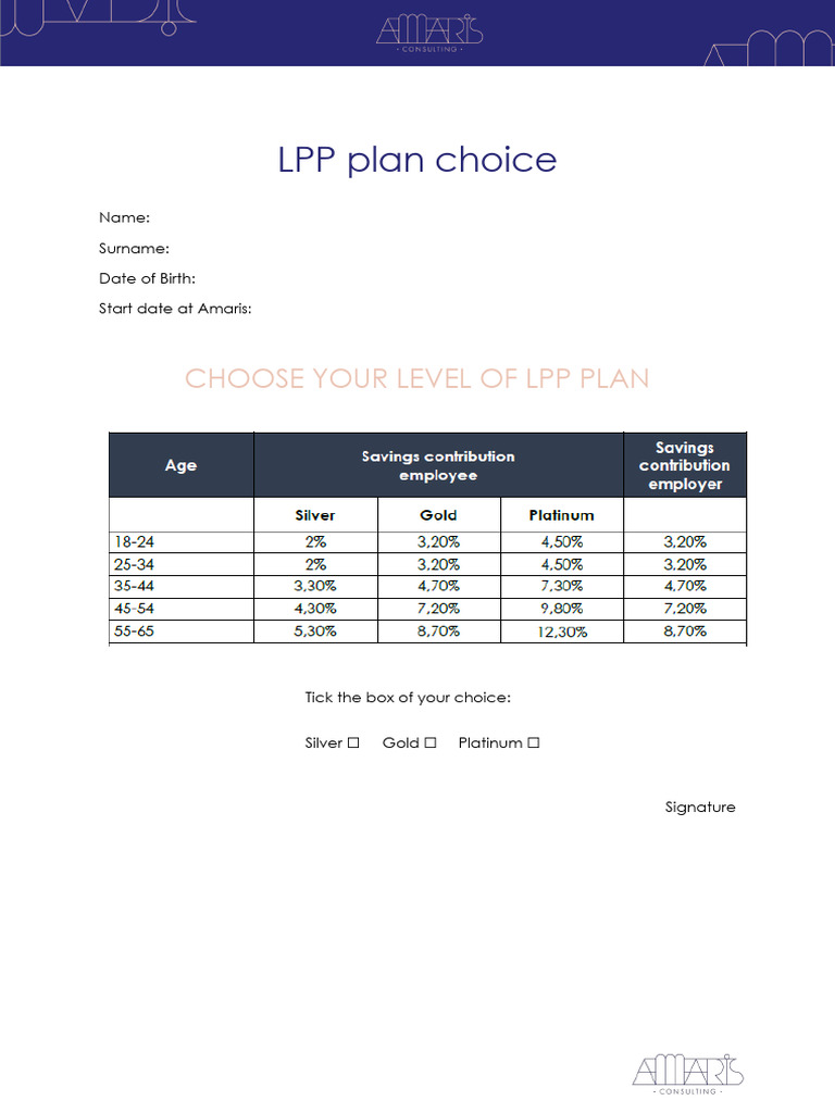 LPP Choice Form | PDF