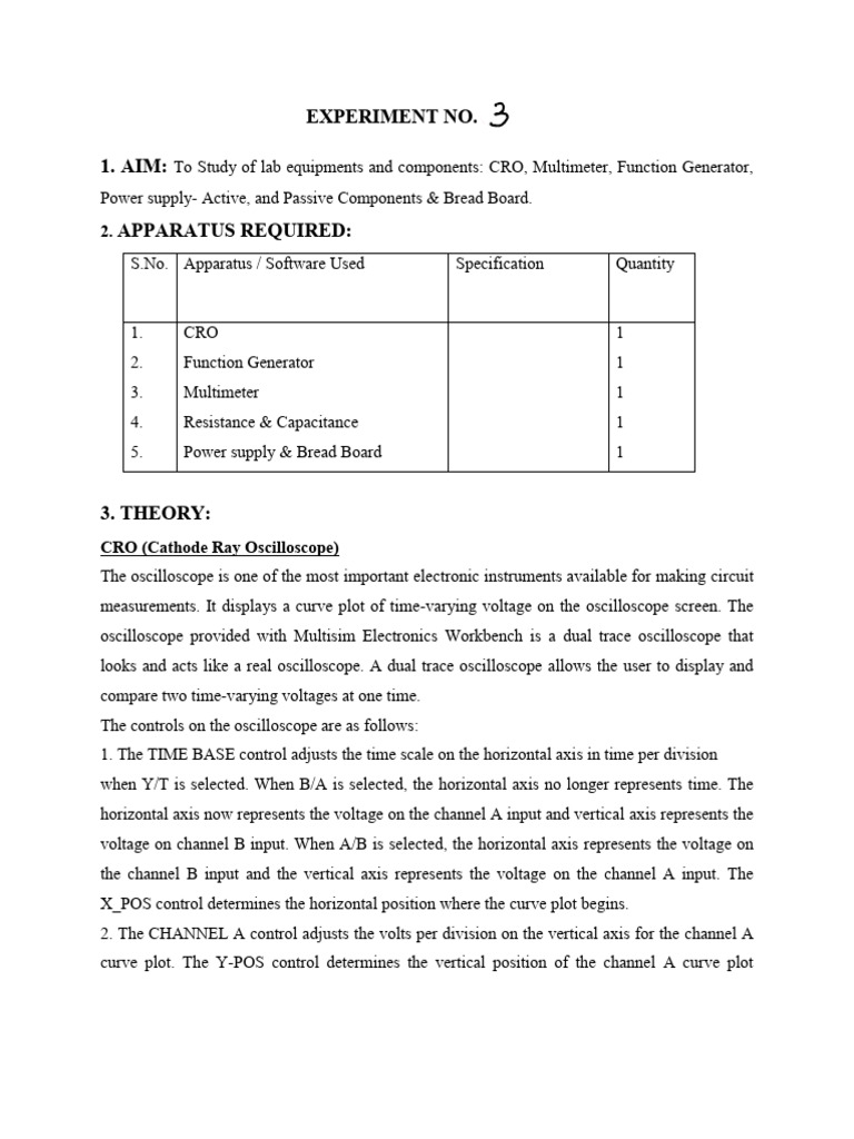 Experiment 3 | PDF | Power Supply | Passivity (Engineering)