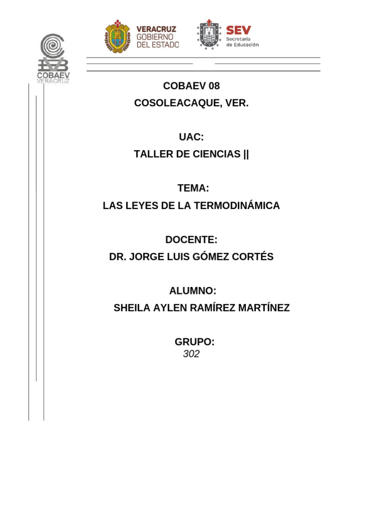 COBAEV | PDF | Termodinámica | Temperatura