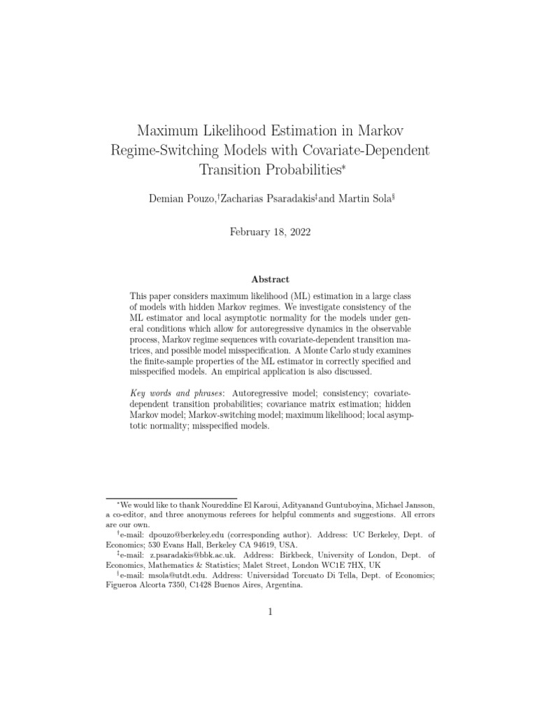 Advanced Markov Models Analysis | PDF | Markov Chain | Statistical ...