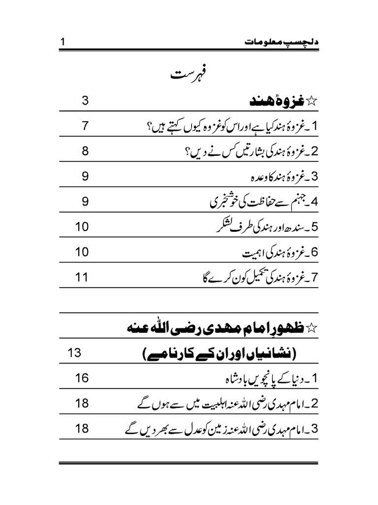 Dilchasp Maloomat | PDF