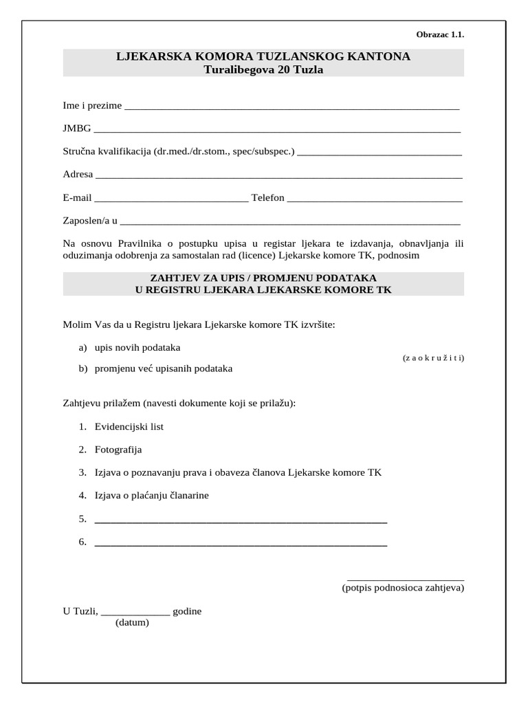 1.1.-Obrazac-UPIS-U-REGISTAR (3) - Kopija | PDF