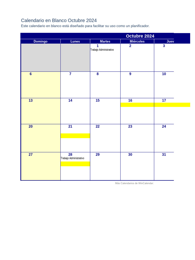 Plan de octubre 2024 | PDF