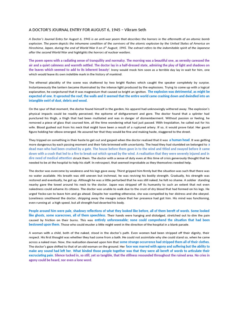 A Doctor's Journal Entry For August 6,1945 | PDF | Young Adult