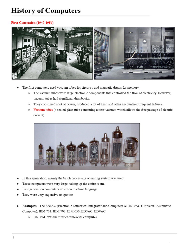 History of Computers | PDF | Integrated Circuit | Personal Computers